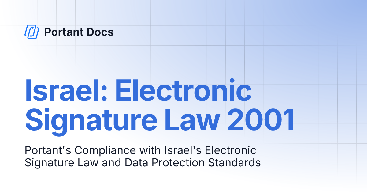 Israel: Electronic Signature Law 2001 | Portant Docs