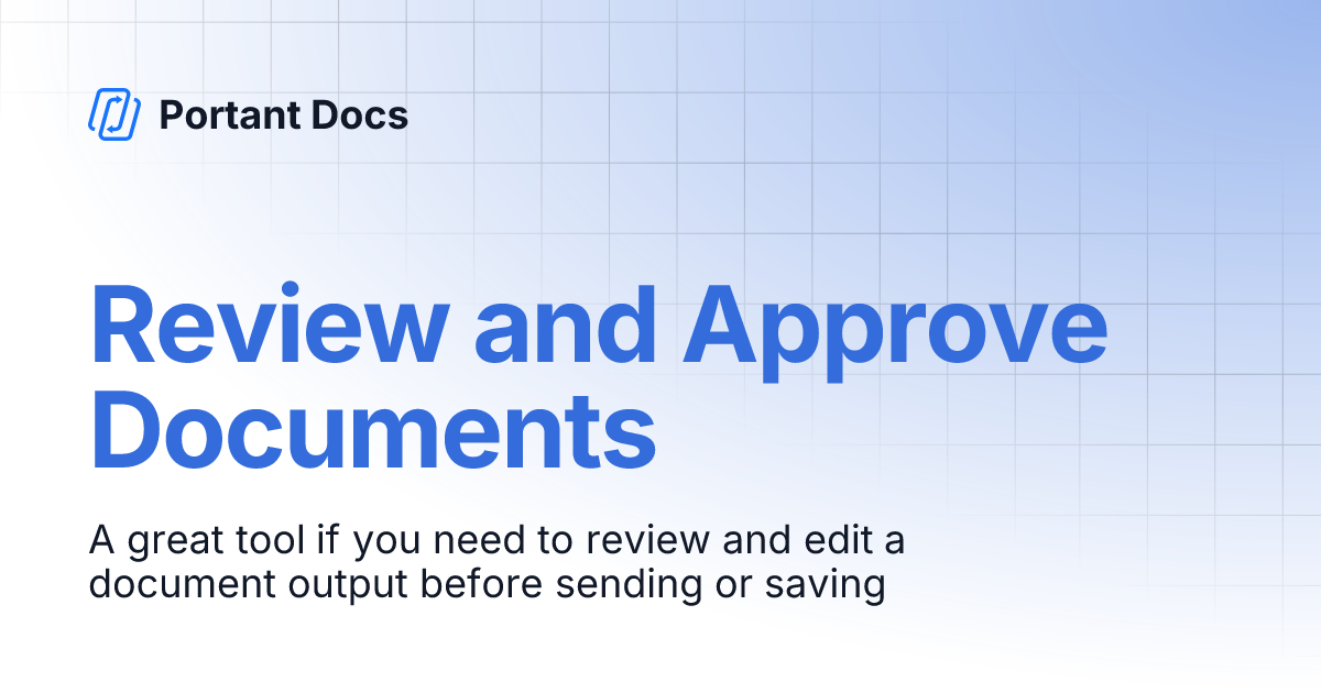 Review and Approve Documents | Portant Docs