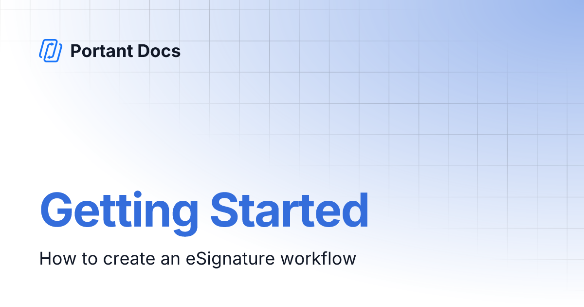 Getting Started | Portant Docs